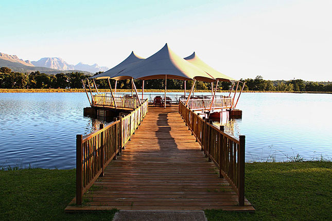Custom Stretch Tent Installation for a Floating Jetty