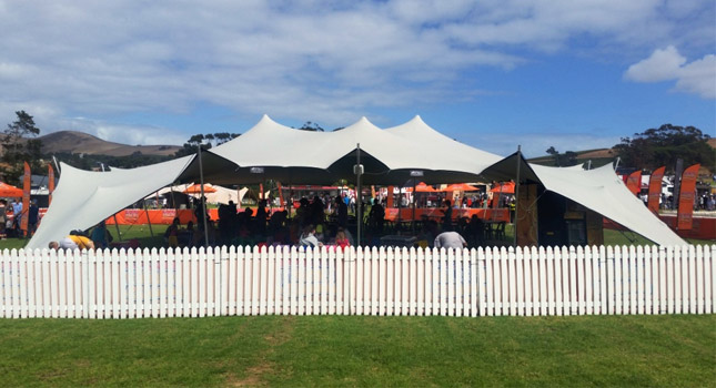 Epicly-manufactured stretch tents for an Epic race